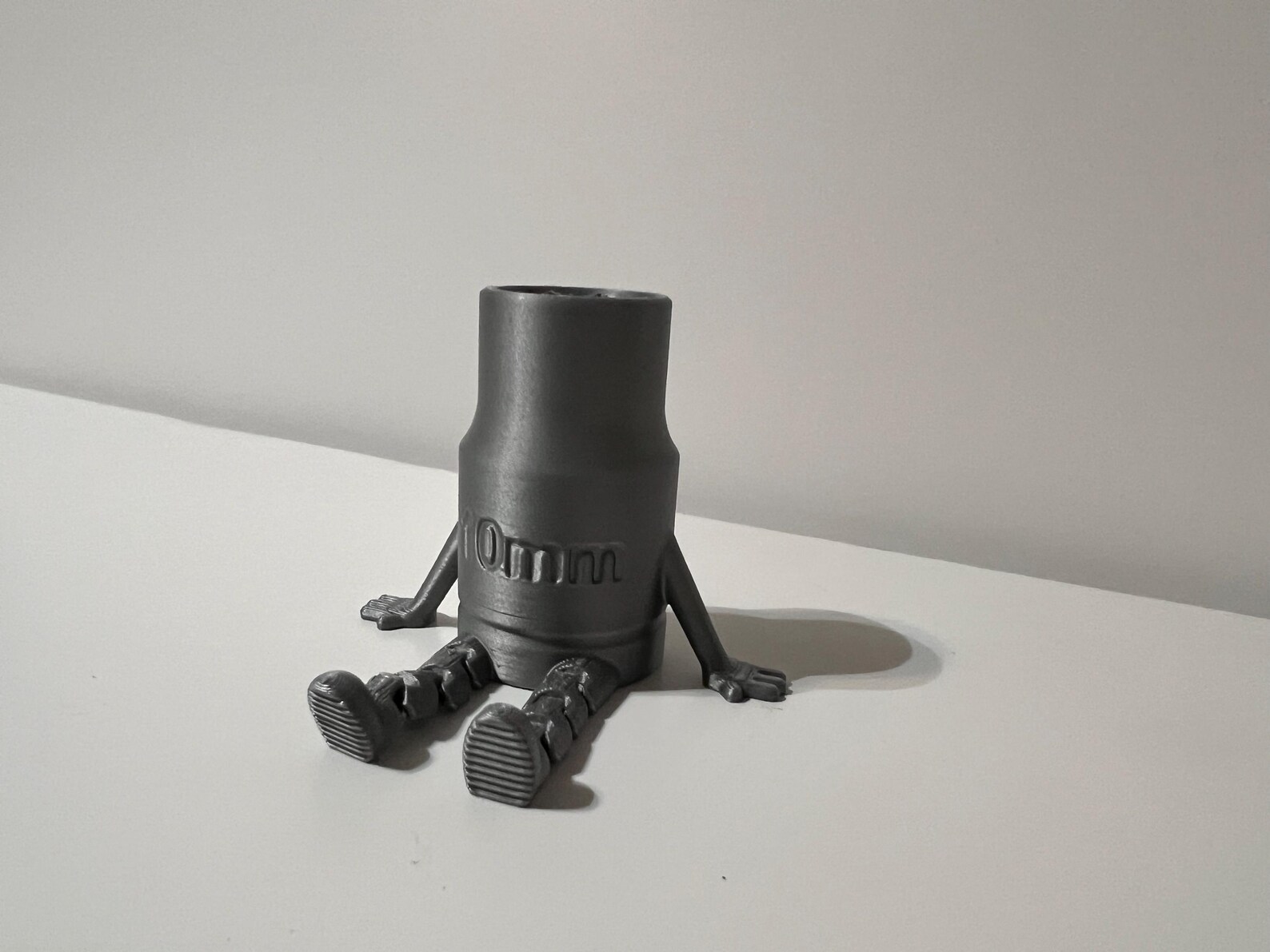 10mm Socket Buddy 3D Printed Articulated (silver PLA) or Custom Color ...