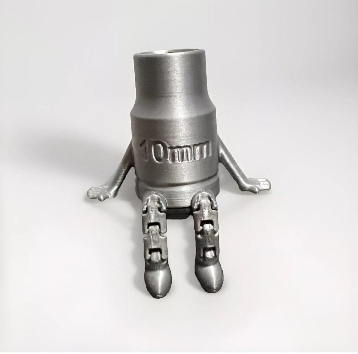 10mm Socket Buddy 3D Printed Articulated (silver PLA) or Custom Color ...