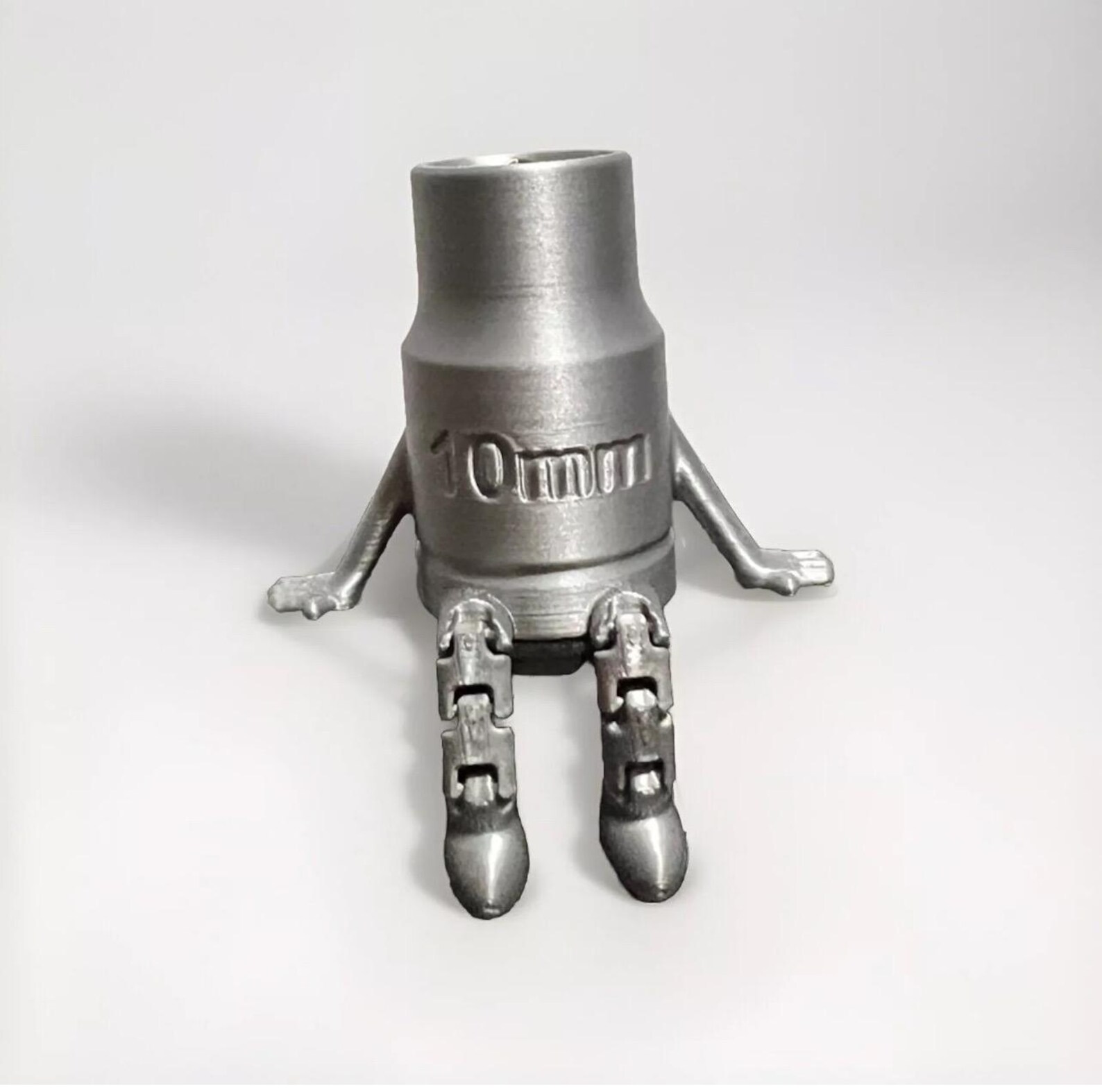 10mm Socket Buddy 3D Printed Articulated (silver PLA) or Custom Color ...