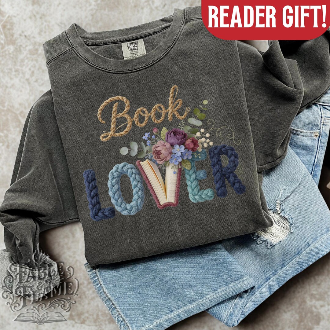 Book Lover Sweatshirt, Floral Book Design, Cozy Reading Hoodie ...