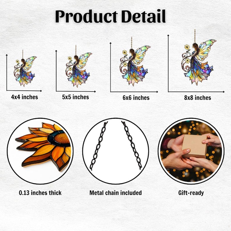 Fairy Lily of the Valley Acrylic Suncatcher, Stained Glass Style Window ...