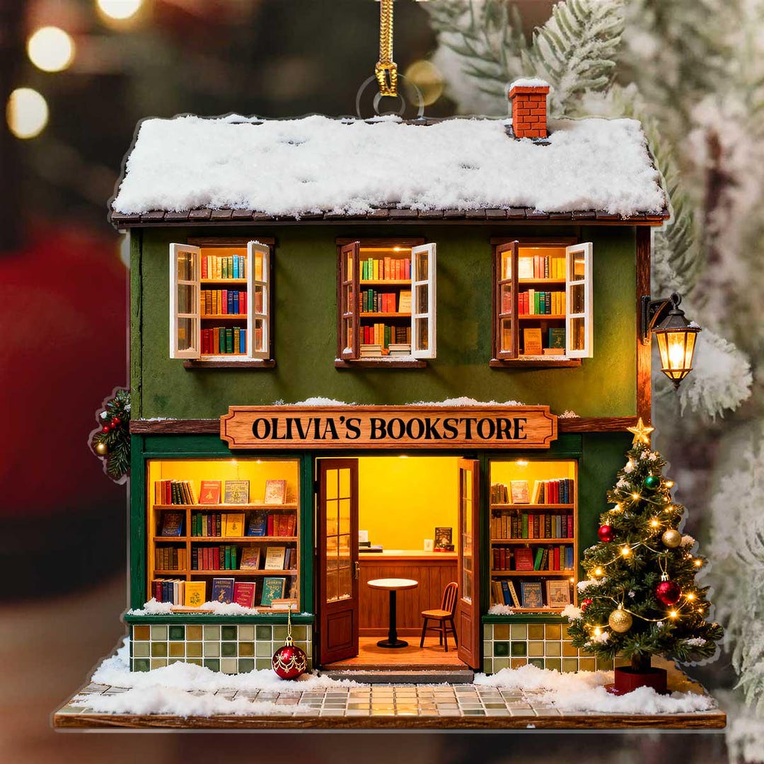 Personalized Bookstore Christmas Ornament, Literary Holiday Decor - Etsy