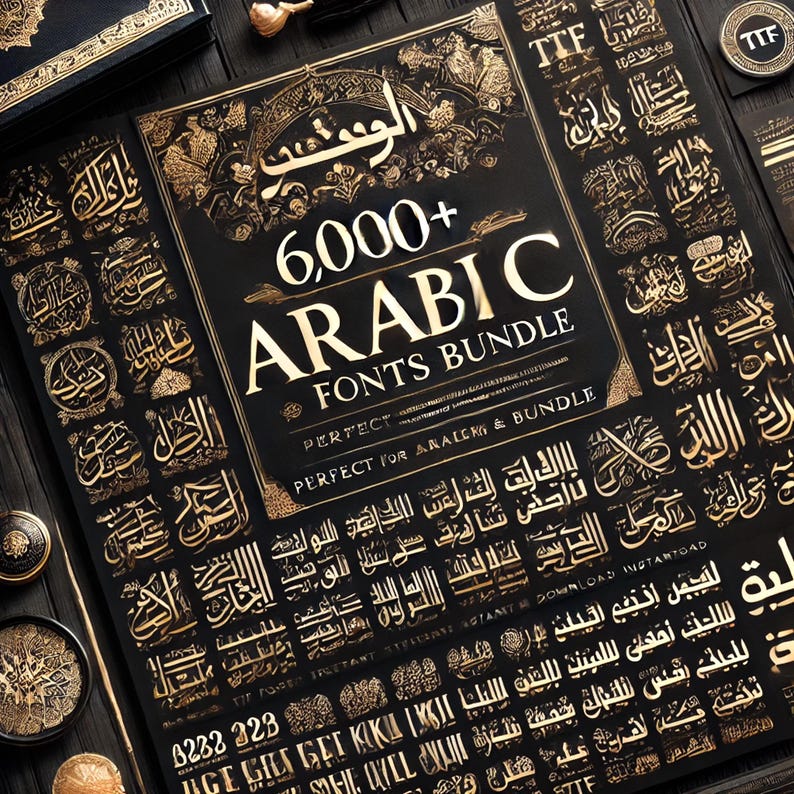 6000+ Arabic Fonts Pack: Calligraphy, Bold, Modern (TTF), Different ...