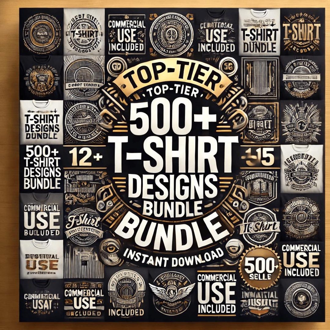 500 Premium T-shirt Designs Pack PNG Editable & Ready to Print for ...