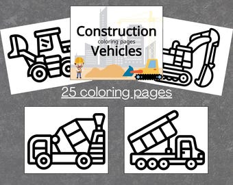 Vehicle Coloring Pages, Printable Booklet, Bold and Simple, Designed ...