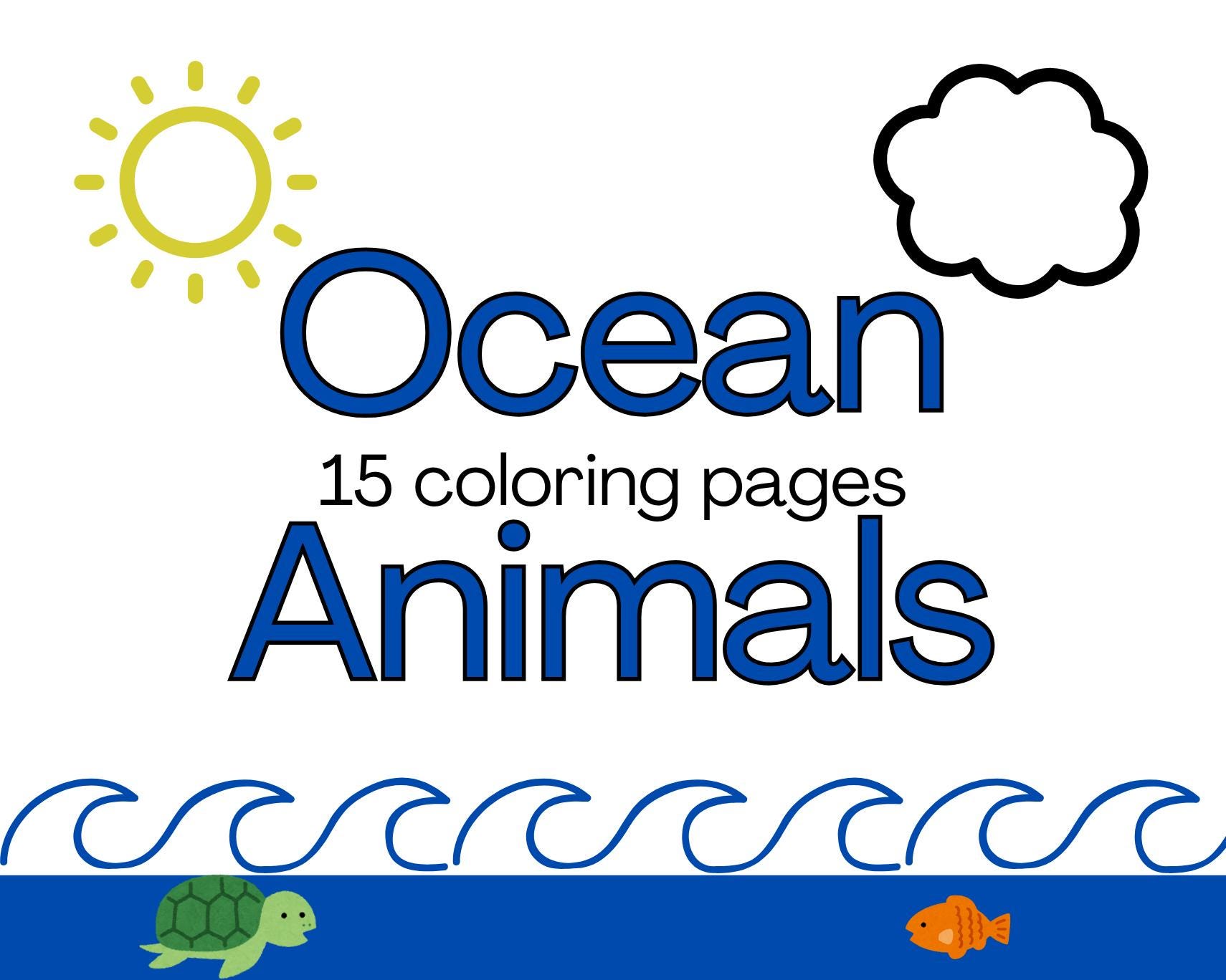 Animals Coloring Pages, Printable Booklet, Ocean and Sea Animals ...