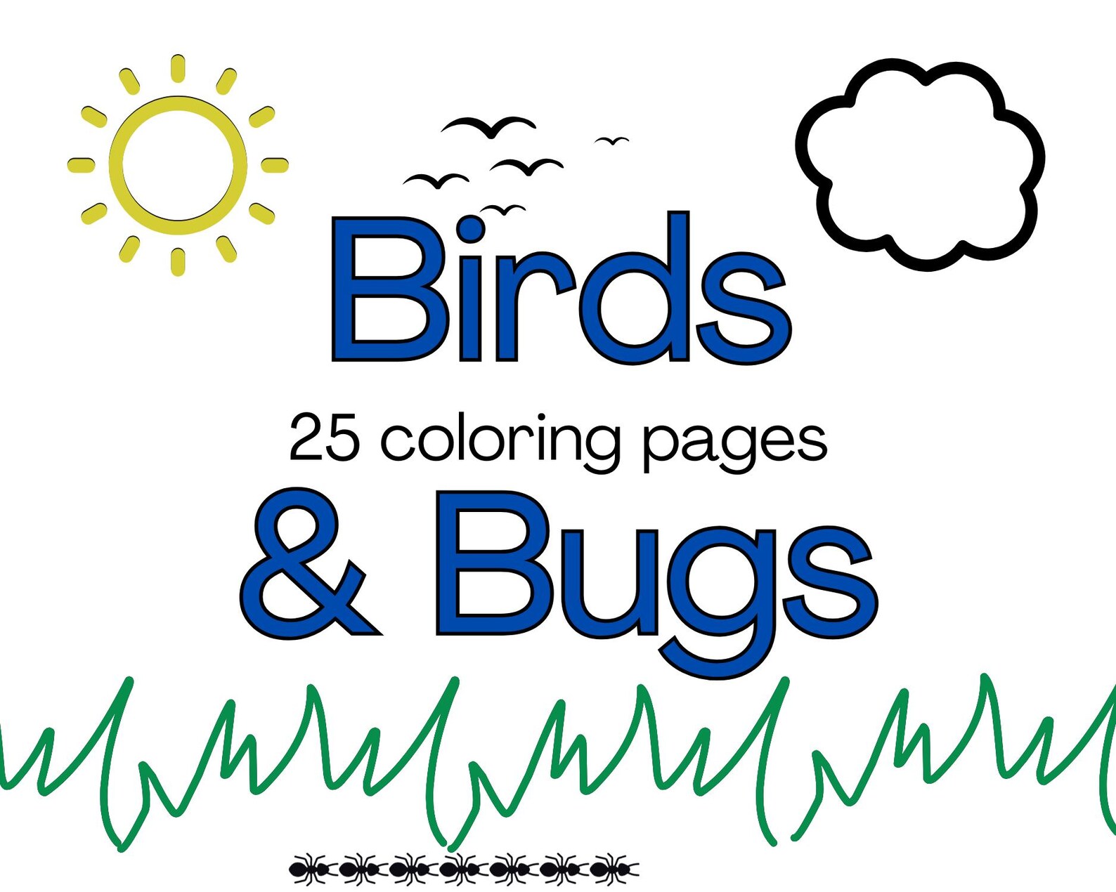 Animals Coloring Pages, Printable Booklet, Birds and Bugs, Animal ...