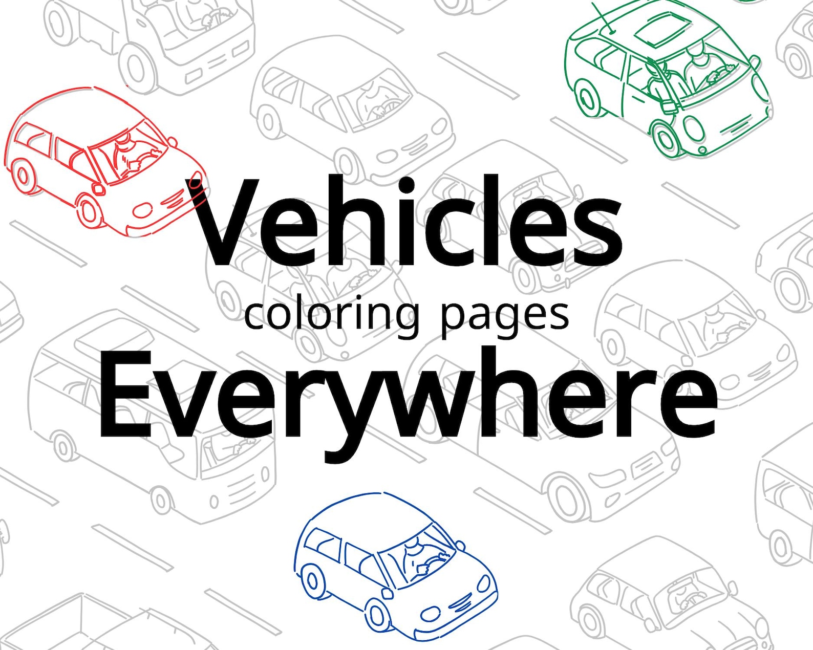 Vehicle Coloring Pages, Printable Booklet, Bold and Simple, Designed ...