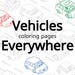 Vehicle Coloring Pages, Printable Booklet, Bold and Simple, Designed ...
