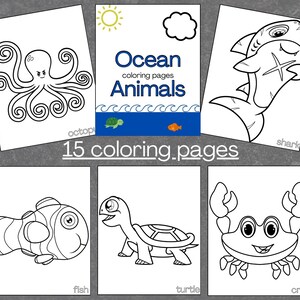 Animals Coloring Pages, Printable Booklet, Ocean and Sea Animals ...