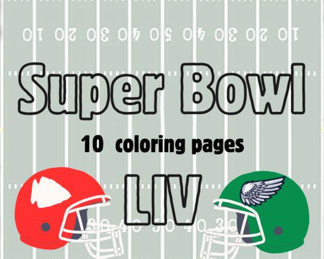 Super Bowl Coloring Pages, Printable Booklet, Eagles, Chiefs, Football ...