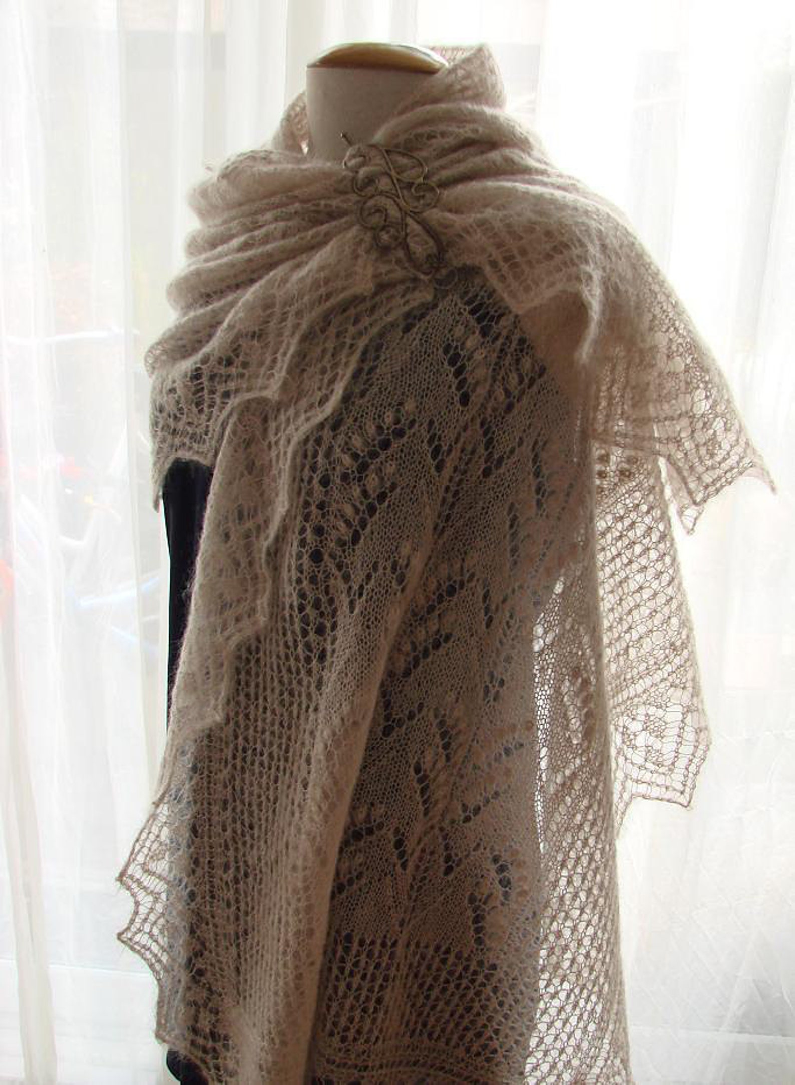 Twin Pearls Original Hand Knitted Shawl Pattern PDF ENG and NL - Etsy UK