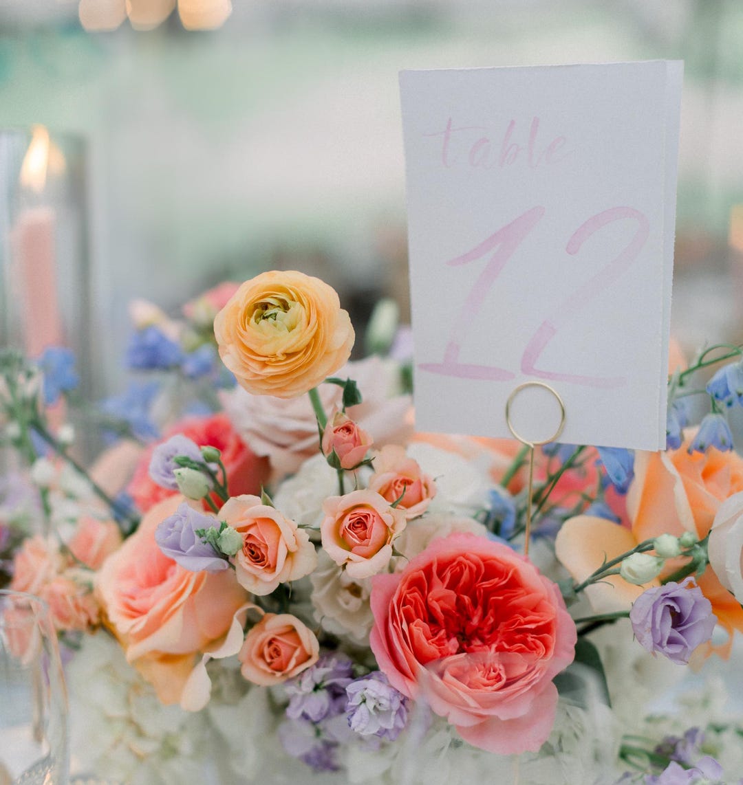 Hand Painted Table Numbers Printed | Watercolor Wedding Table Numbers ...