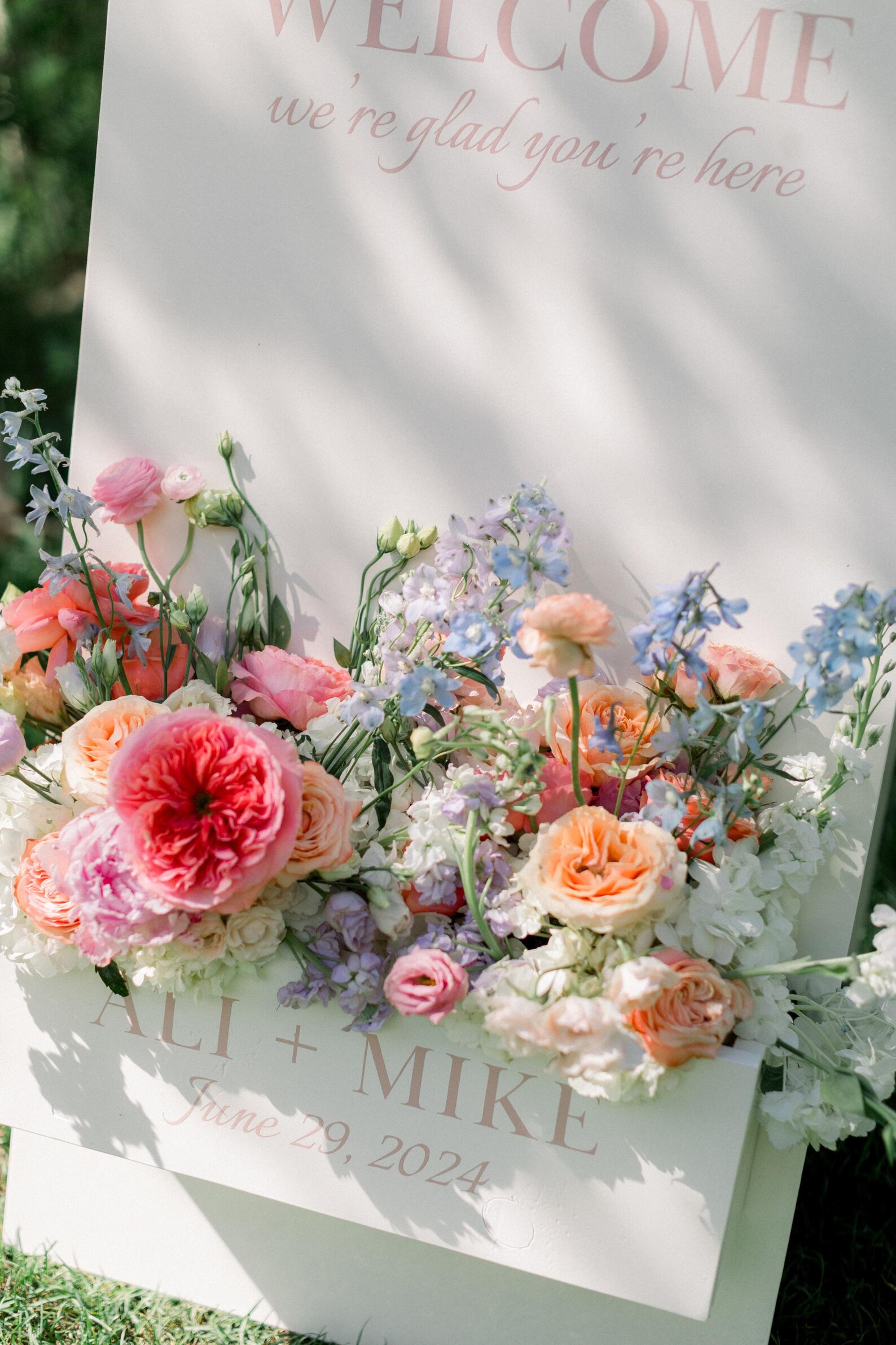 Flower Box Welcome Sign for Wedding | Wedding Welcome Sign A Frame ...