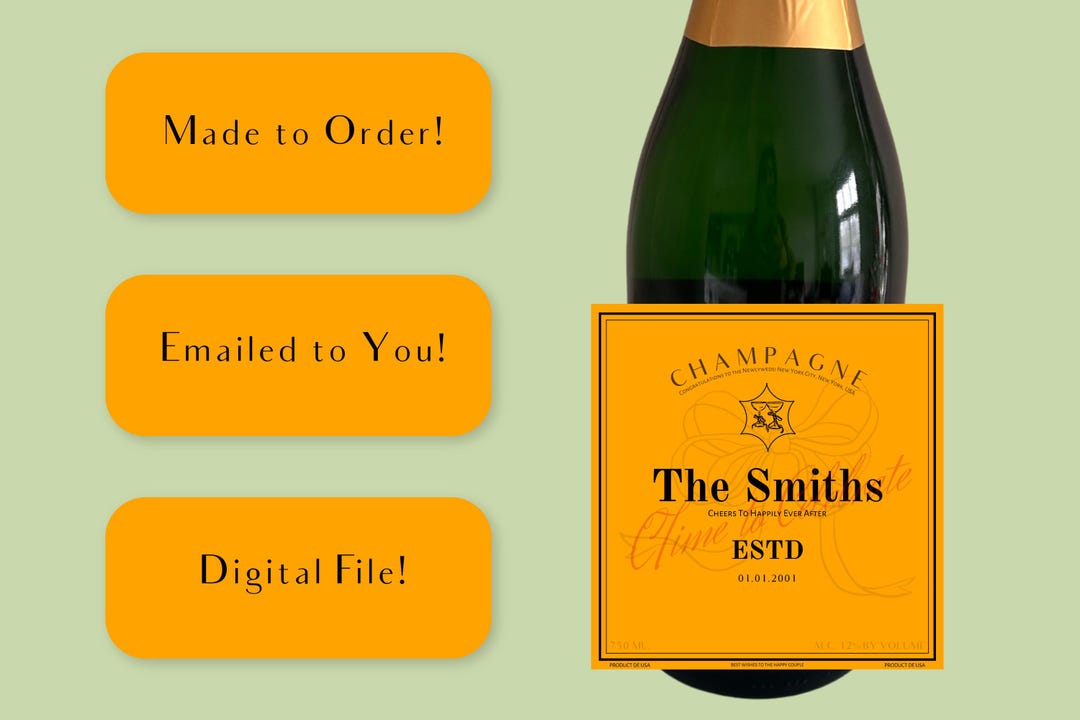 Custom Champagne Label Veuve | Digital File Made to Order | Special ...