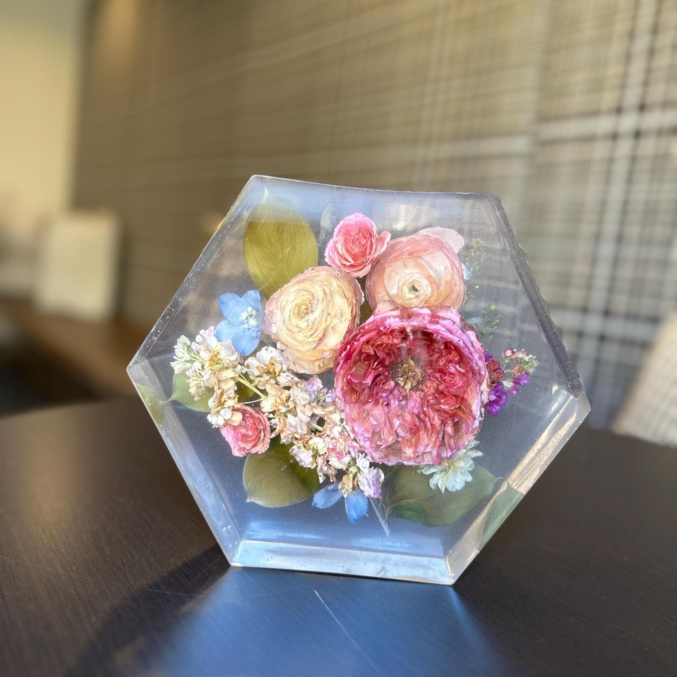 Flower Resin Block Wedding Bouquet Preservation | Wedding Flower Resin ...