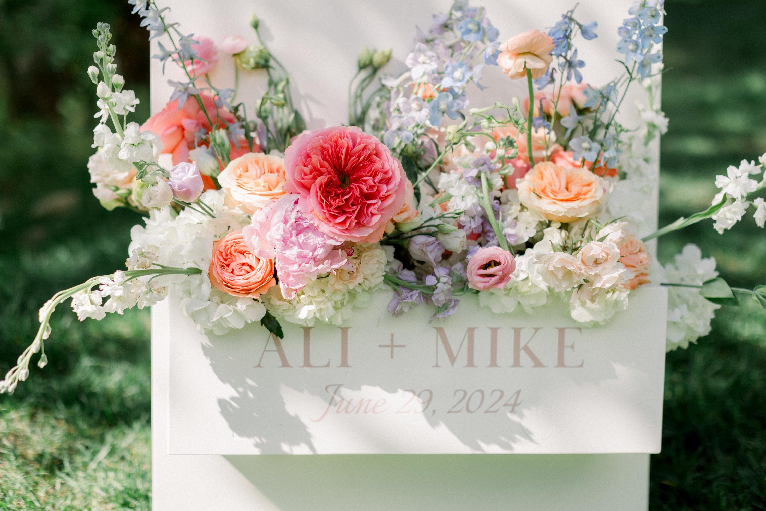 Flower Box Welcome Sign for Wedding | Wedding Welcome Sign A Frame ...