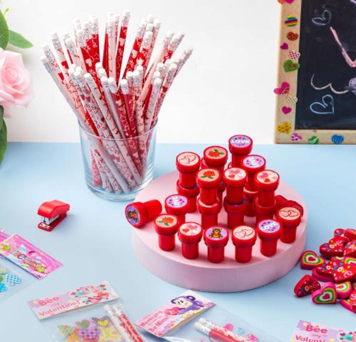 28 Pack Valentine’s Day Stationery Kids Gift Set – School Classmates ...