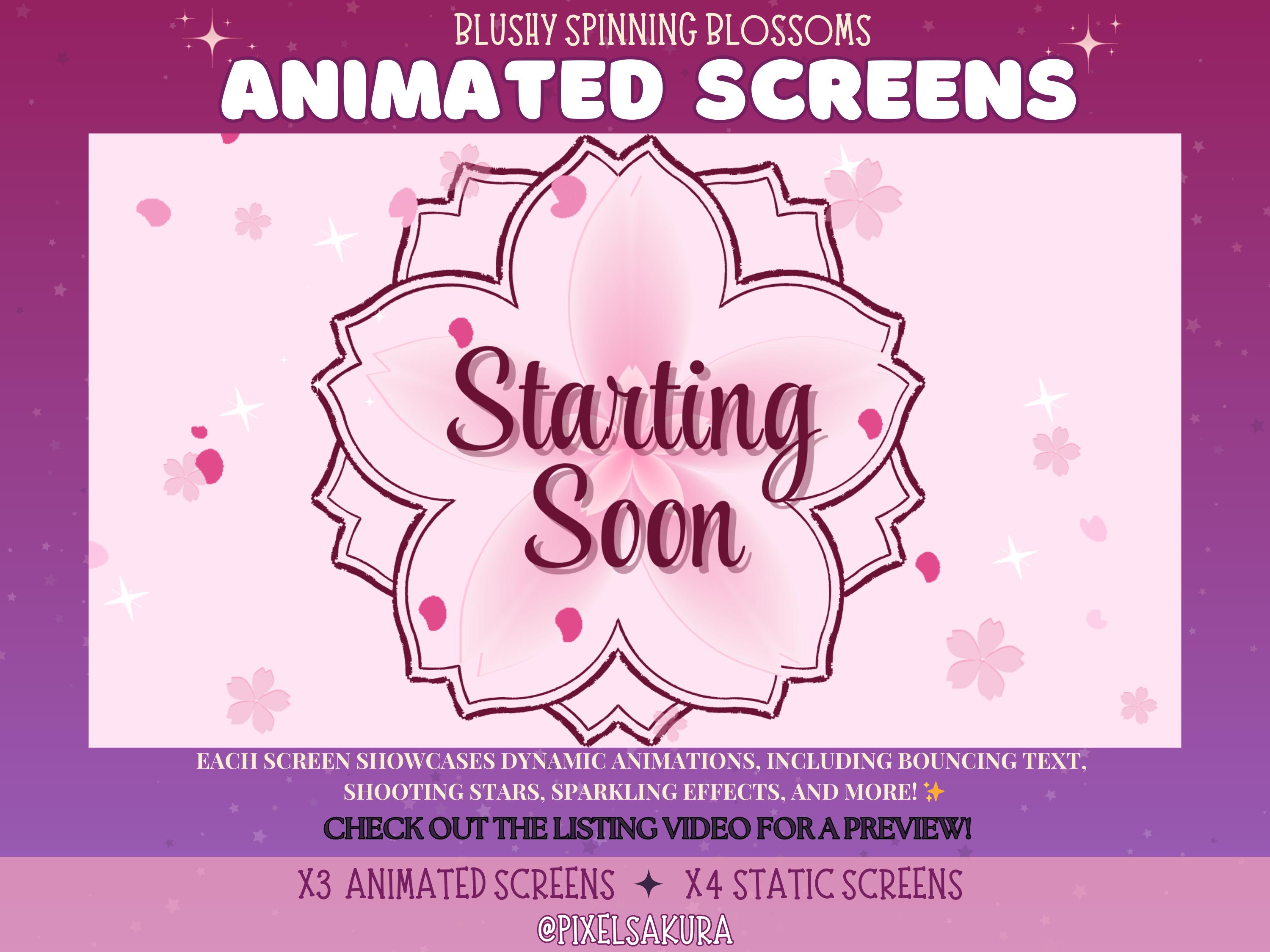 Animated Pink Spinning Cherry Blossom Twitch Overlay | Cute Sakura ...
