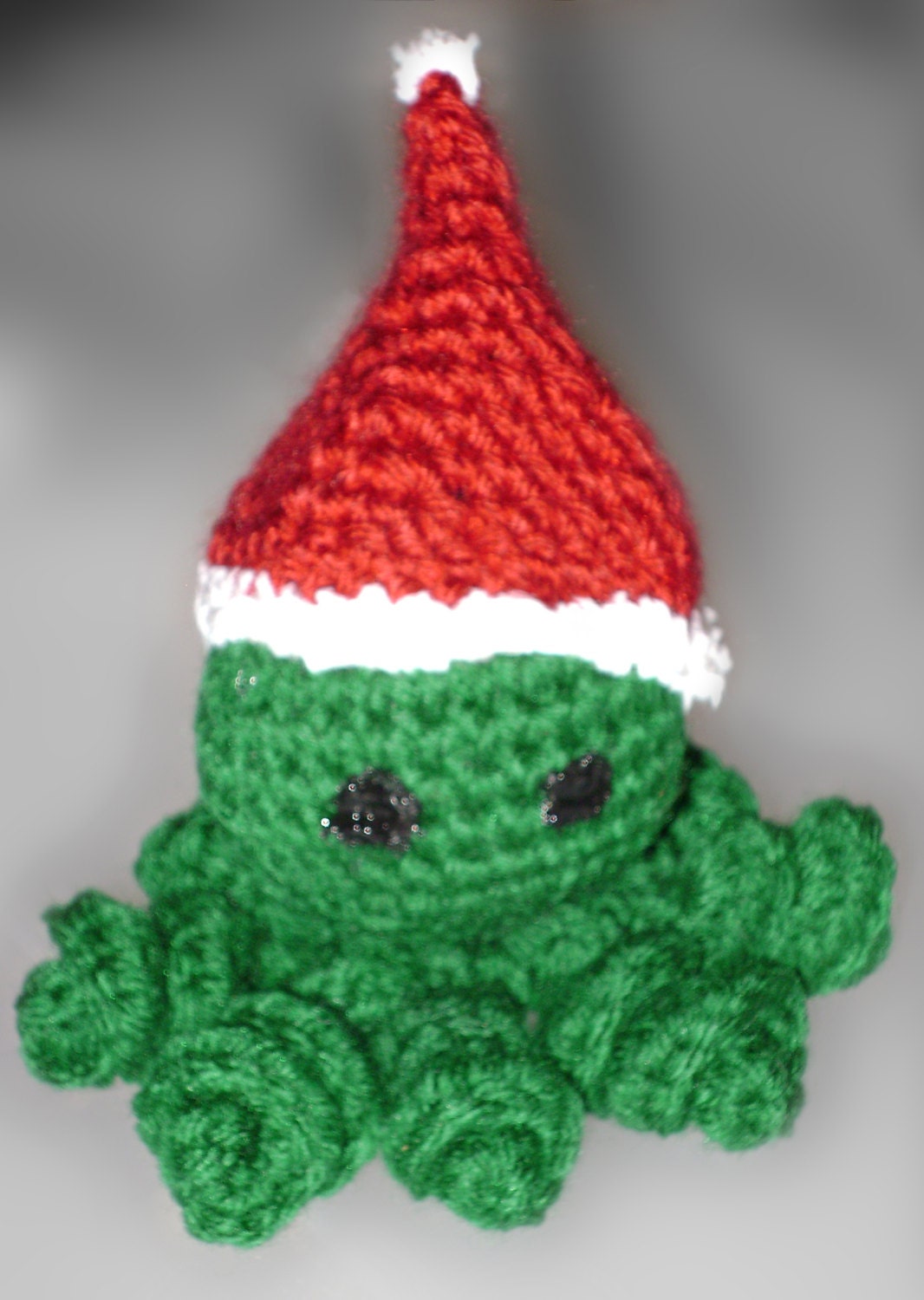 Holiday Octopus Small Crocheted Green Handmade Red Santa Hat - Etsy