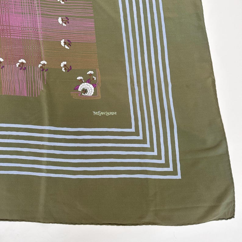 YVES SAINT LAURENT Late 1980s–early 1990s Xxl Silk Square Scarf - Etsy