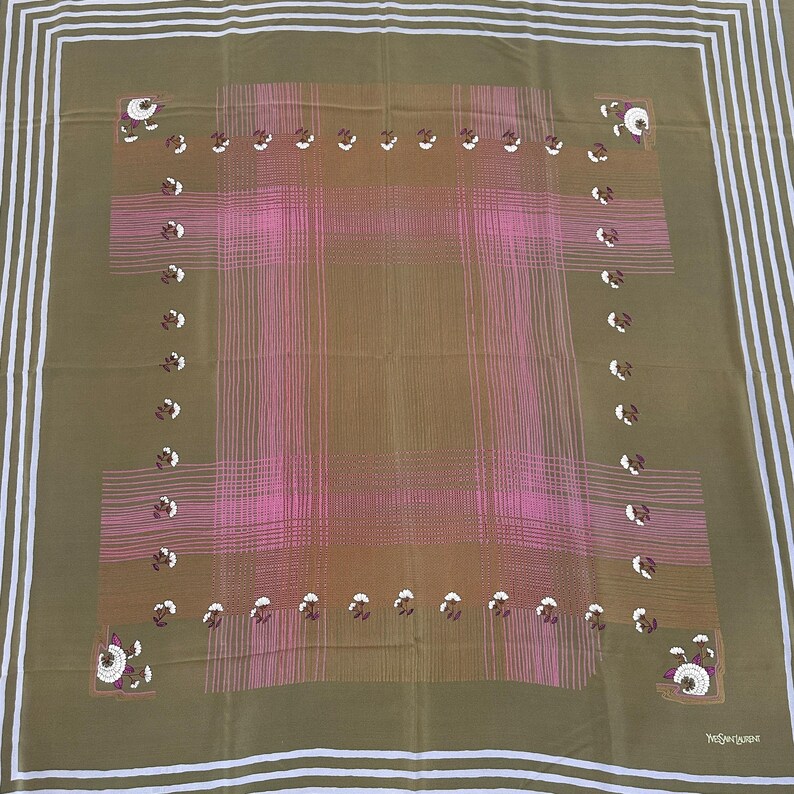 YVES SAINT LAURENT Late 1980s–early 1990s Xxl Silk Square Scarf - Etsy