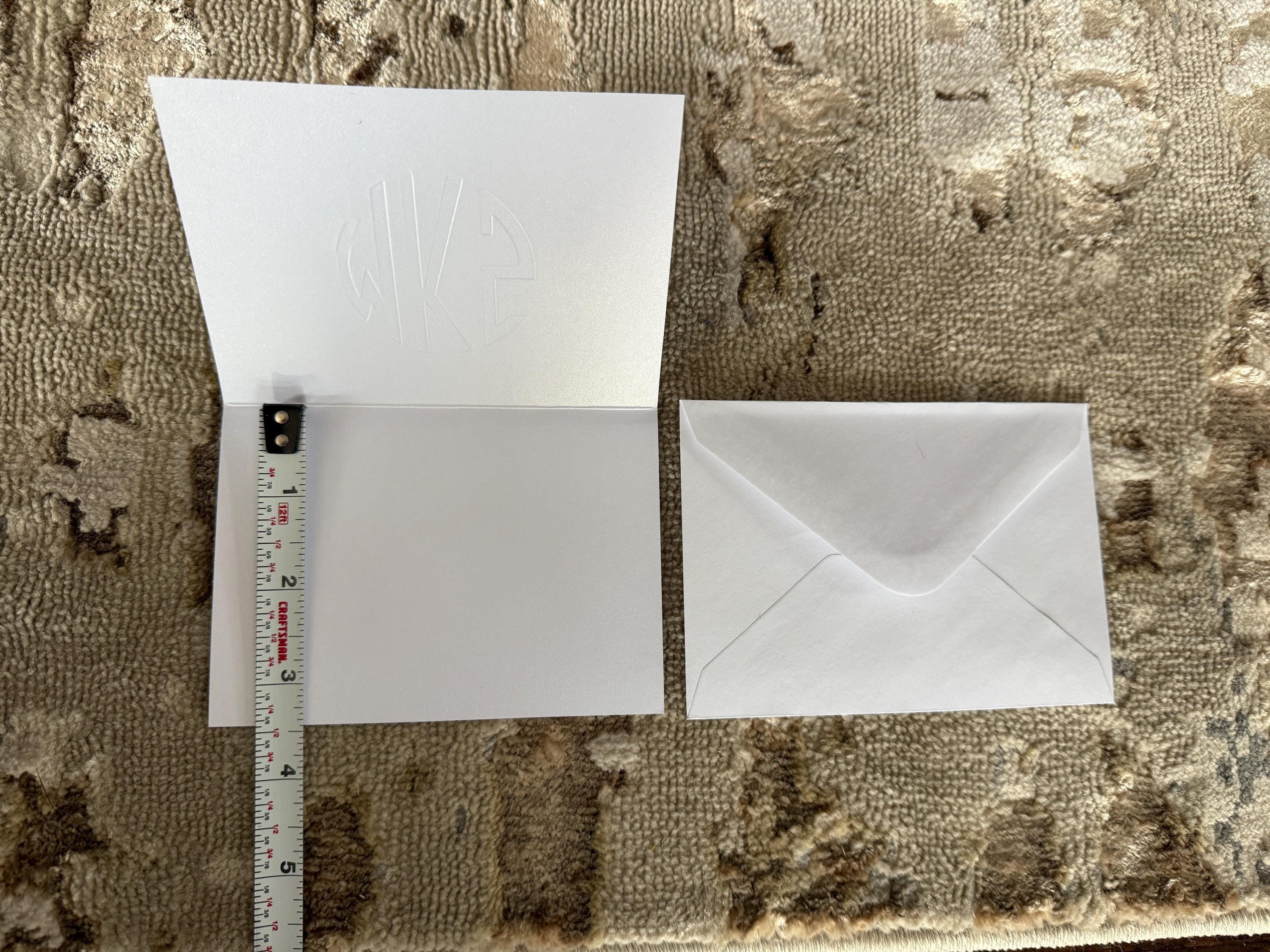 Embossed Monogram Note Cards - Etsy