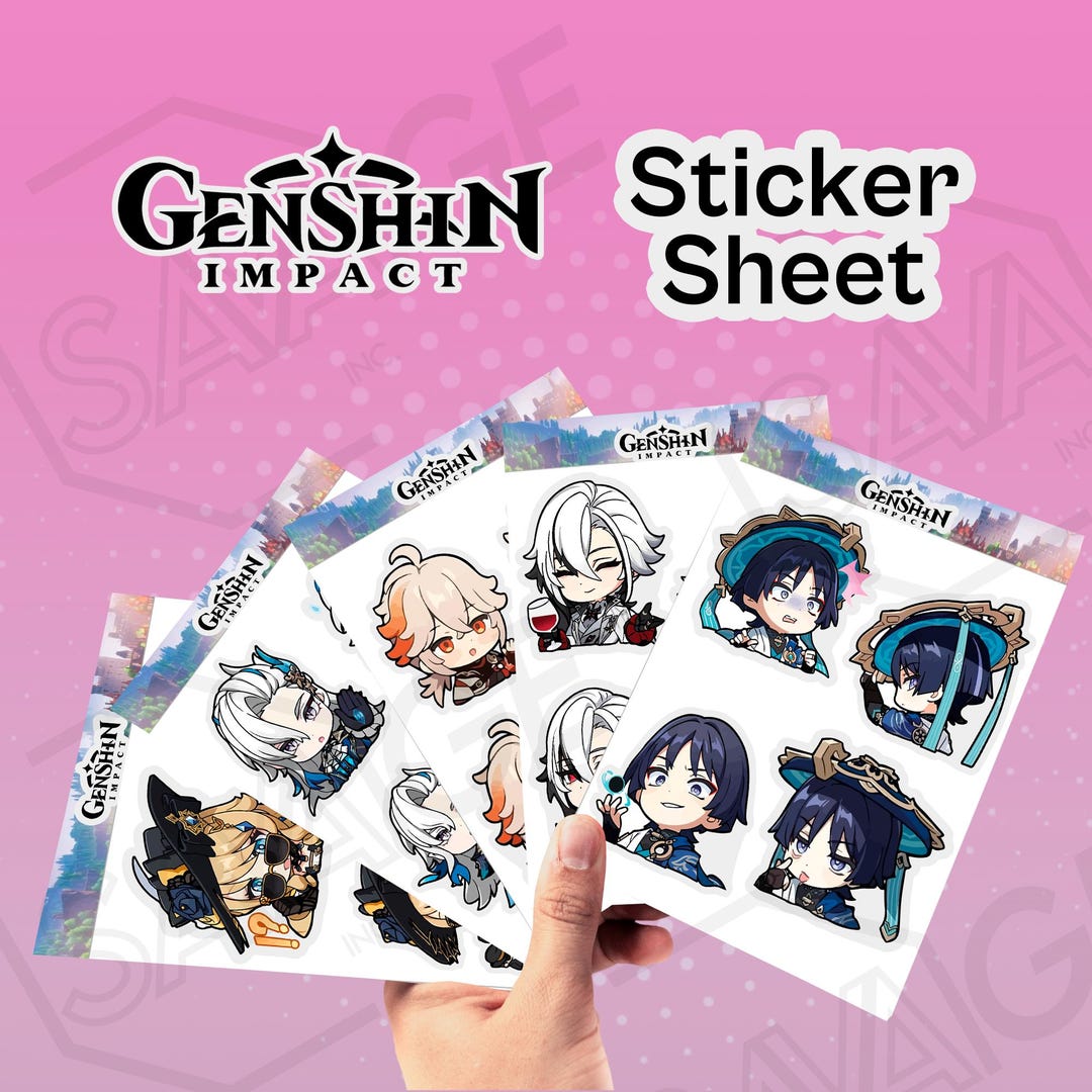 Genshin Impact. Multiple Characters Sticker Sheet. Paimon's Paintings ...