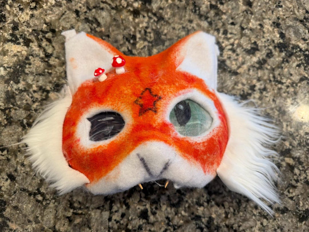 Orange Handmade Therian Mask / Cat Mask - Etsy