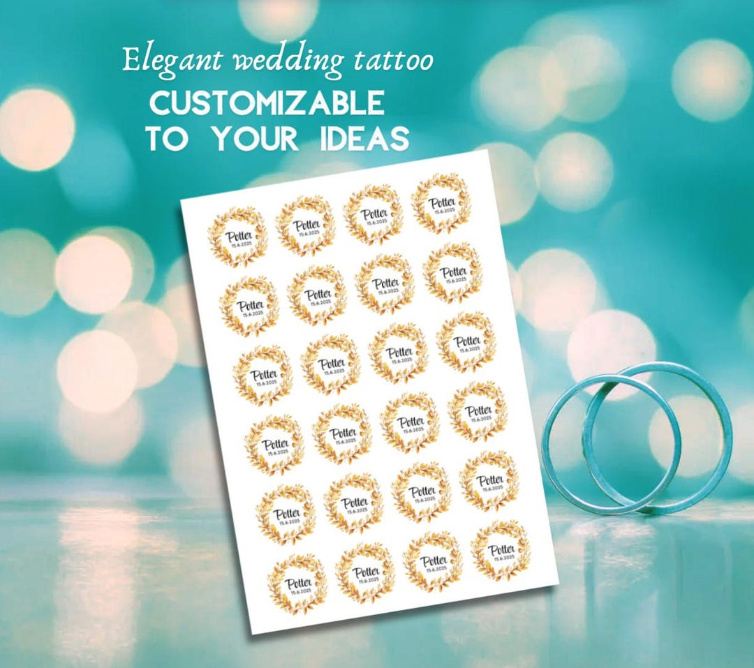 Temporary Wedding Tattoo, Elegant Tattoo, Gold Tattoo, Wedding Gift ...