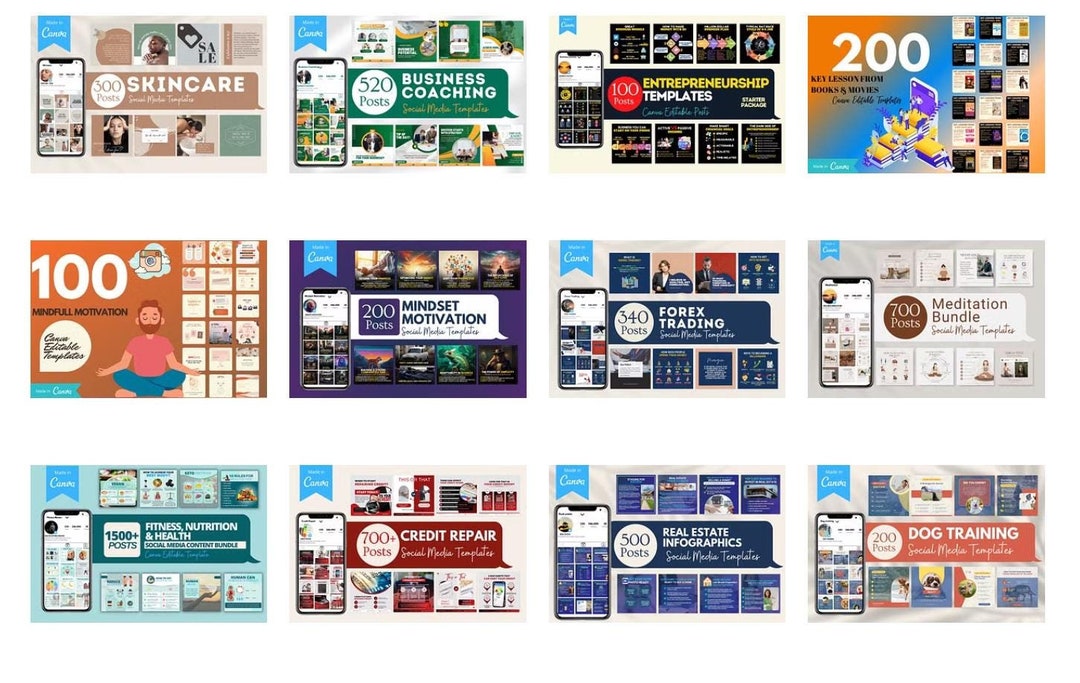 5000 Template Canva Exclusive for Social Media 2025 Trend Personal Branding, Business, Small ...