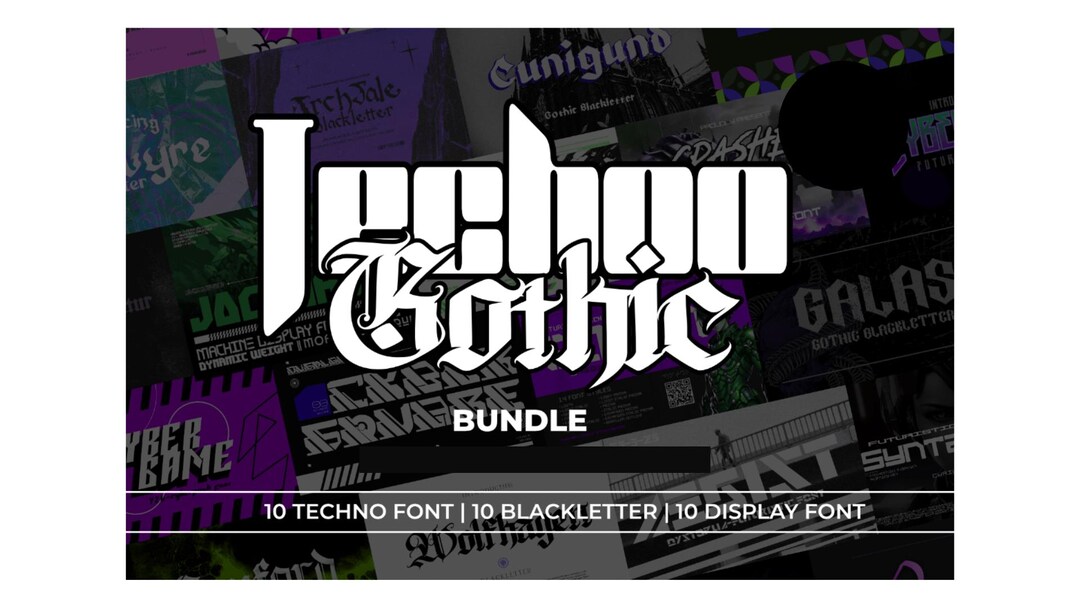 Techno Gothic Font Bundle, Scary Font, Modern Font, Handwritten Font ...