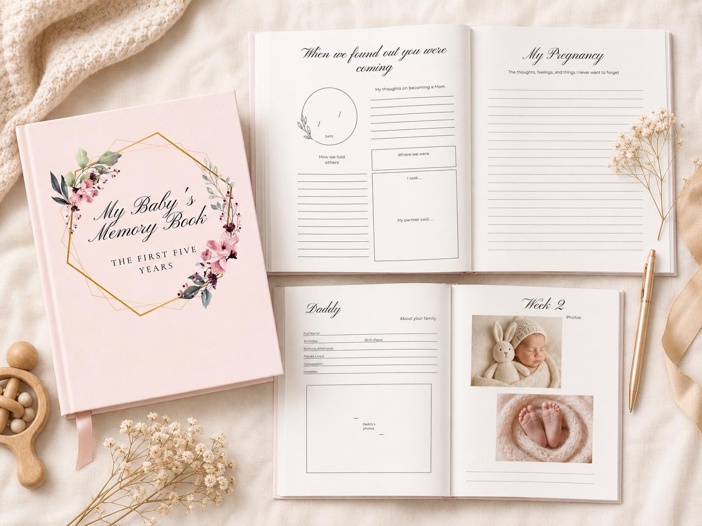 Printable Baby Memory Book: First 5 Years Keepsake (digital Download ...