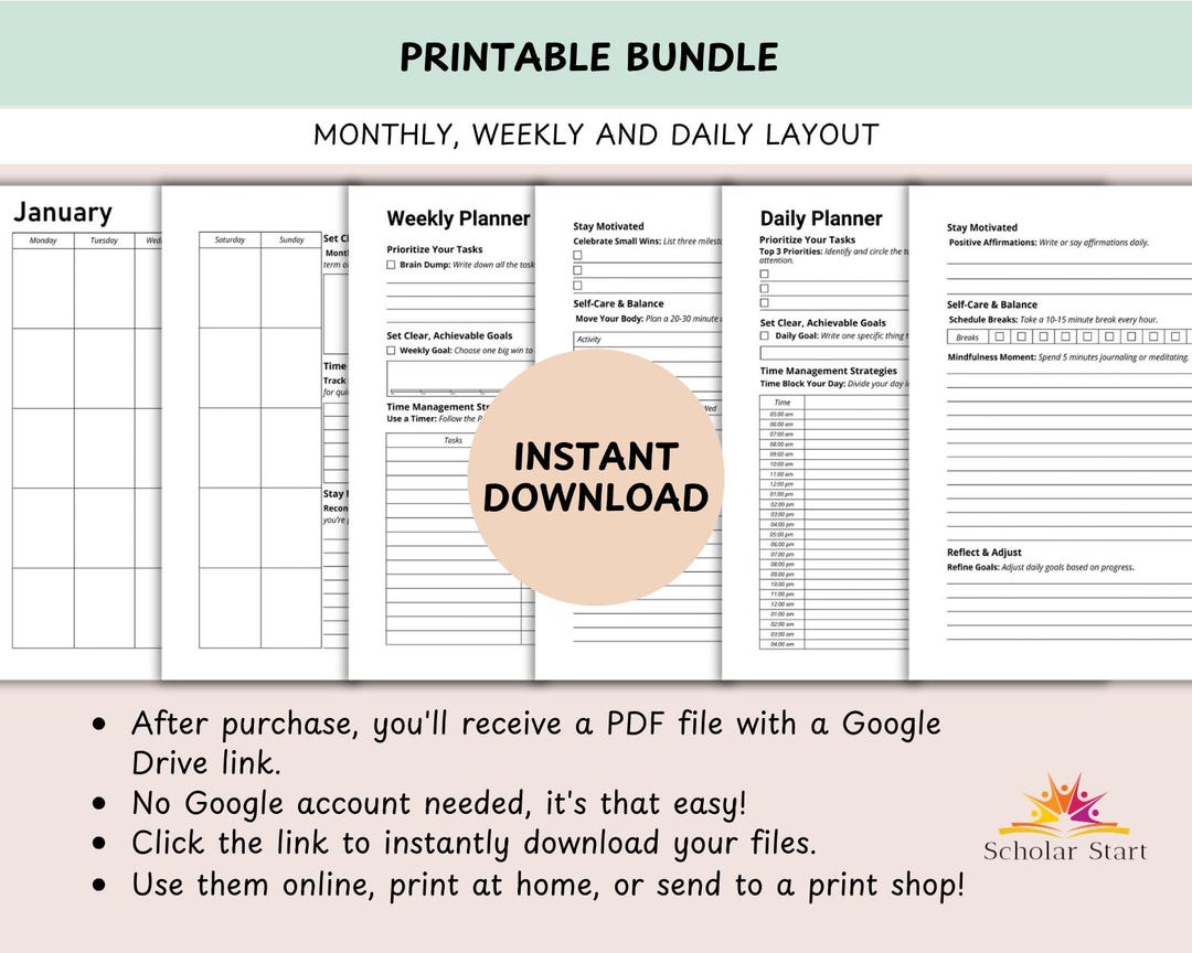 The Purpose-driven Planner: Monthly, Weekly & Daily Printable Planner ...
