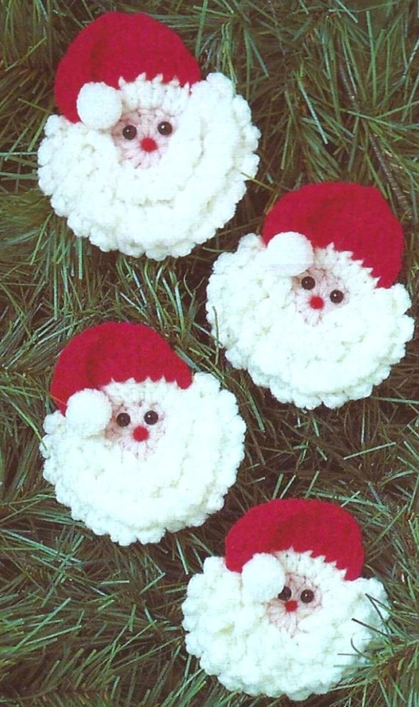 Vintage Crochet Pattern Santa Faces Father Christmas Face Christmas ...