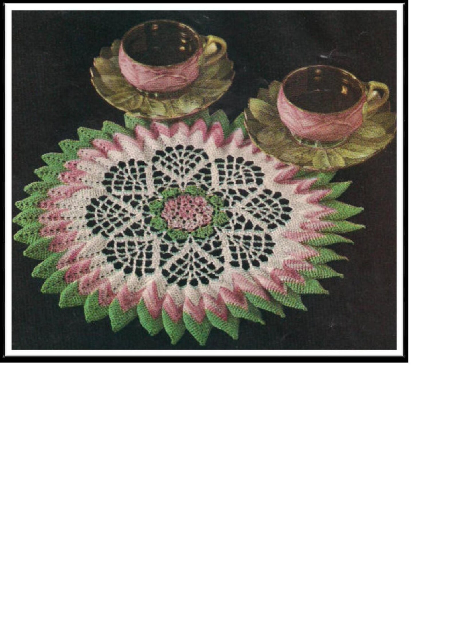 Vintage Crochet Pattern Sunburst Rose Doily Elegant and - Etsy