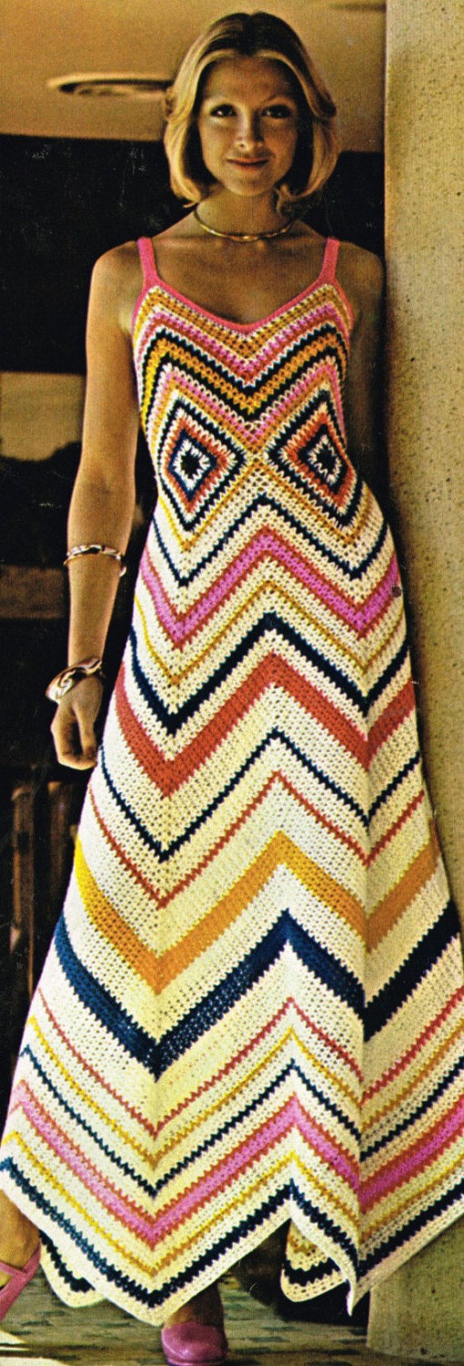 Crochet Pattern - Ladies Dress - Evening Gown 34-36 in UK 12-14 - Maxi ...