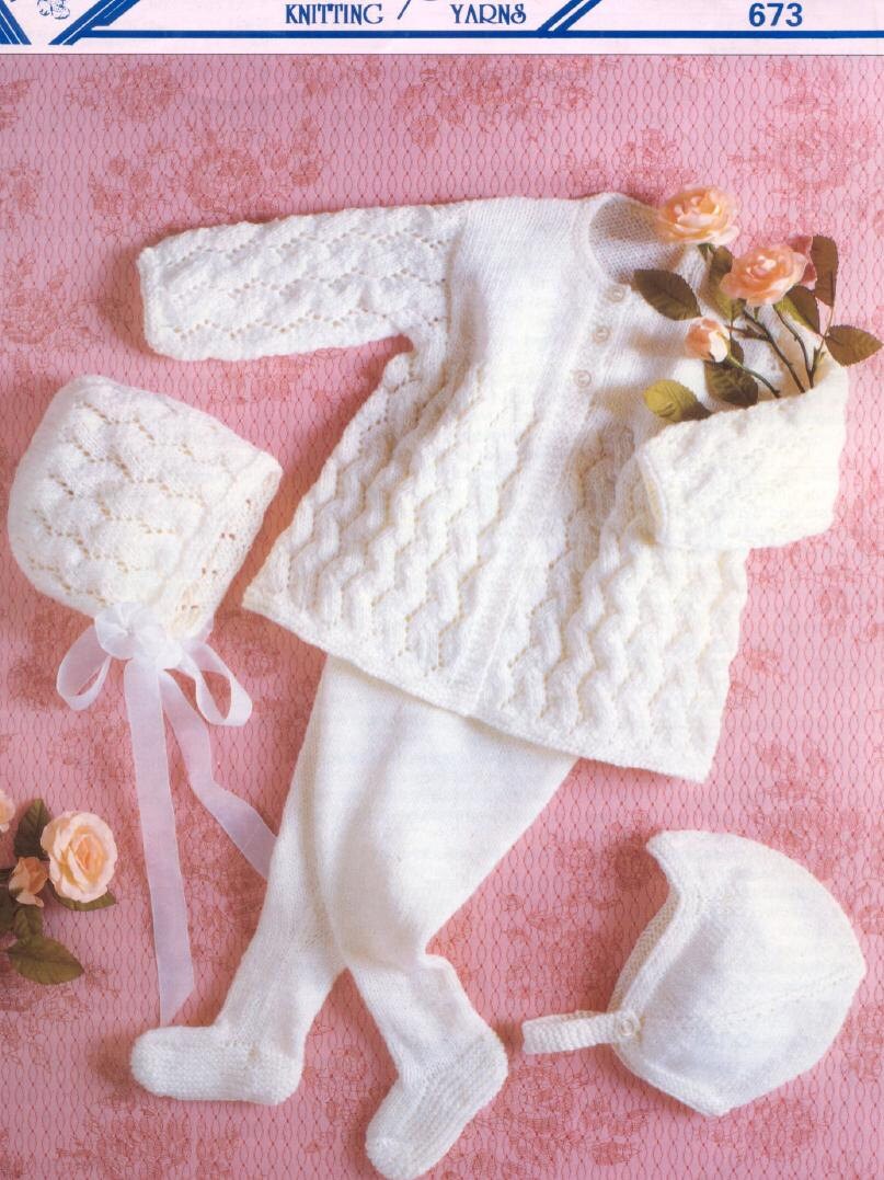Baby Knitting PATTERN Baby Set Coat/Jacket Leggings Bonnet | Etsy