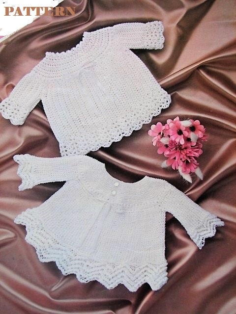 Crochet Pattern and Knitting Pattern -baby Angel Tops (dresses) 18 ...