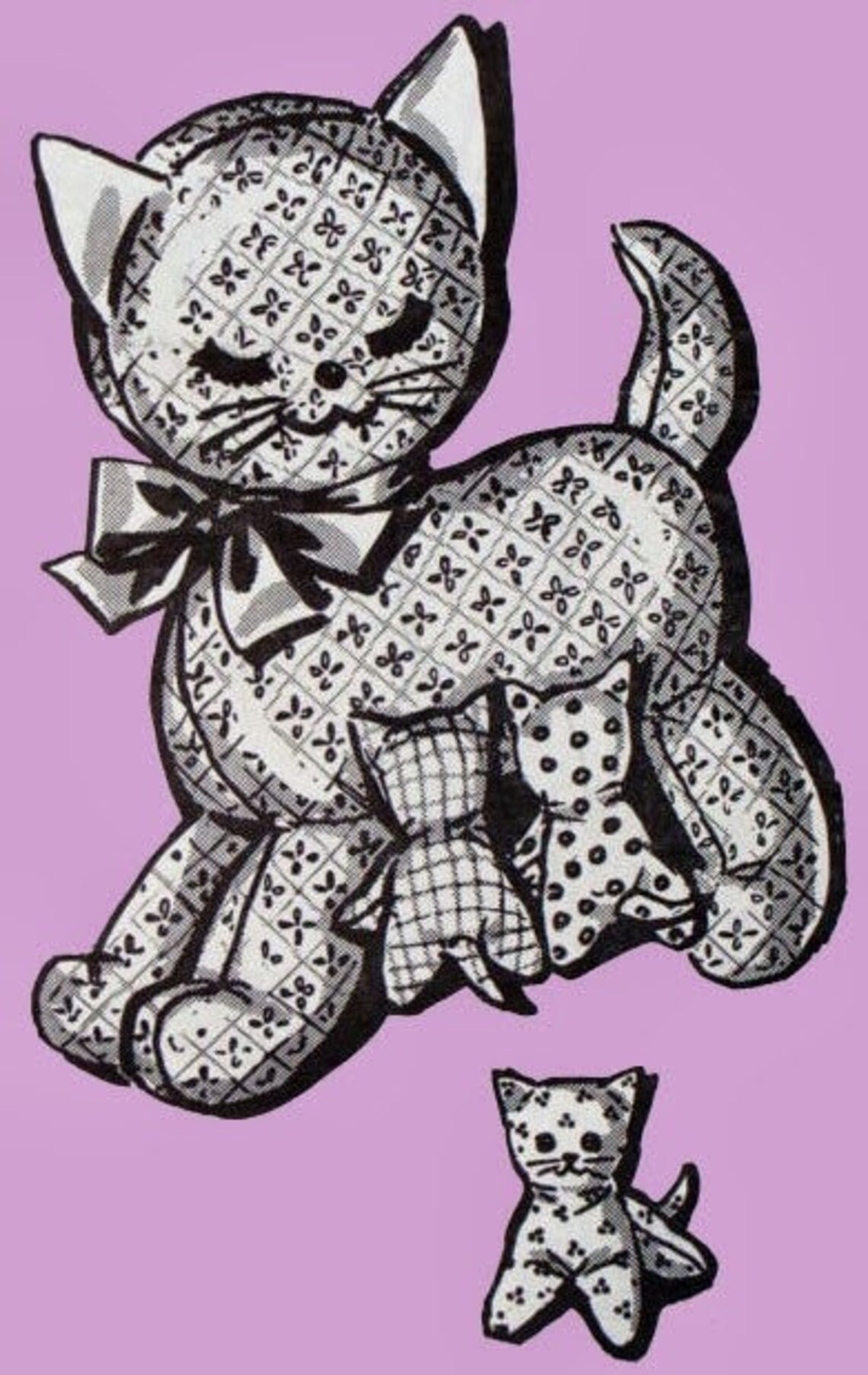 Sewing Pattern Kitty Cat Kitten Full Size Pattern Pieces PDF Instant ...