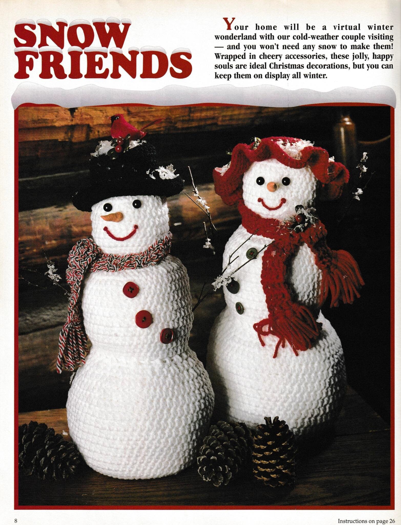 Crochet Pattern Snow Friends Snowman and Woman 14 Ins Tall PDF English ...
