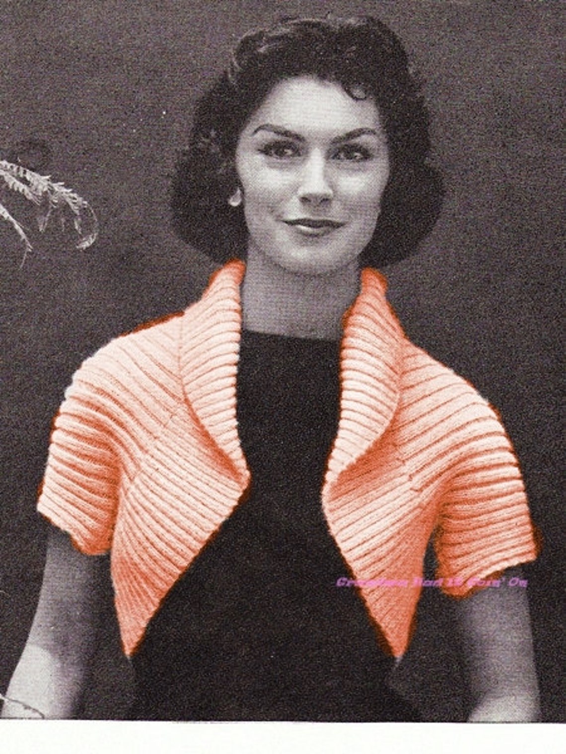 1950's Simple Shrug Bolero Knitting Pattern Easy to | Etsy