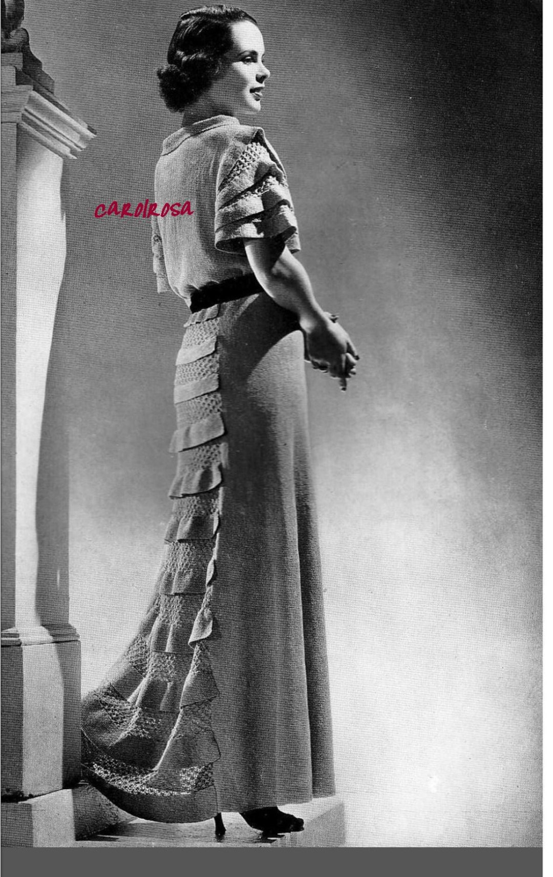 Knitting Pattern - Vintage Style Evening Wear/cocktail/party - Fluted ...