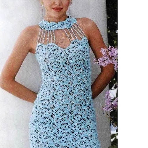 Crochet Pattern Womens Evening Dress/maxi Dress Elegant | Etsy