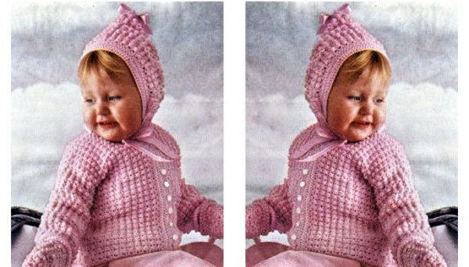 Baby CROCHET Pattern PDF Download - Baby/infant Sacque (jacket) Bonnet ...