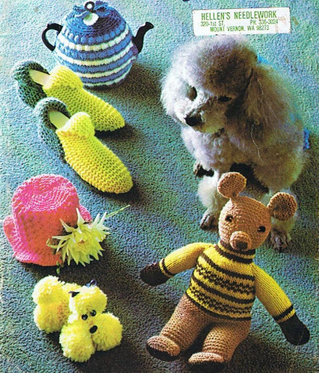 Knitting Pattern PDF - Bazaar Knits - Teddy, Poodle, Slippers, Tea ...