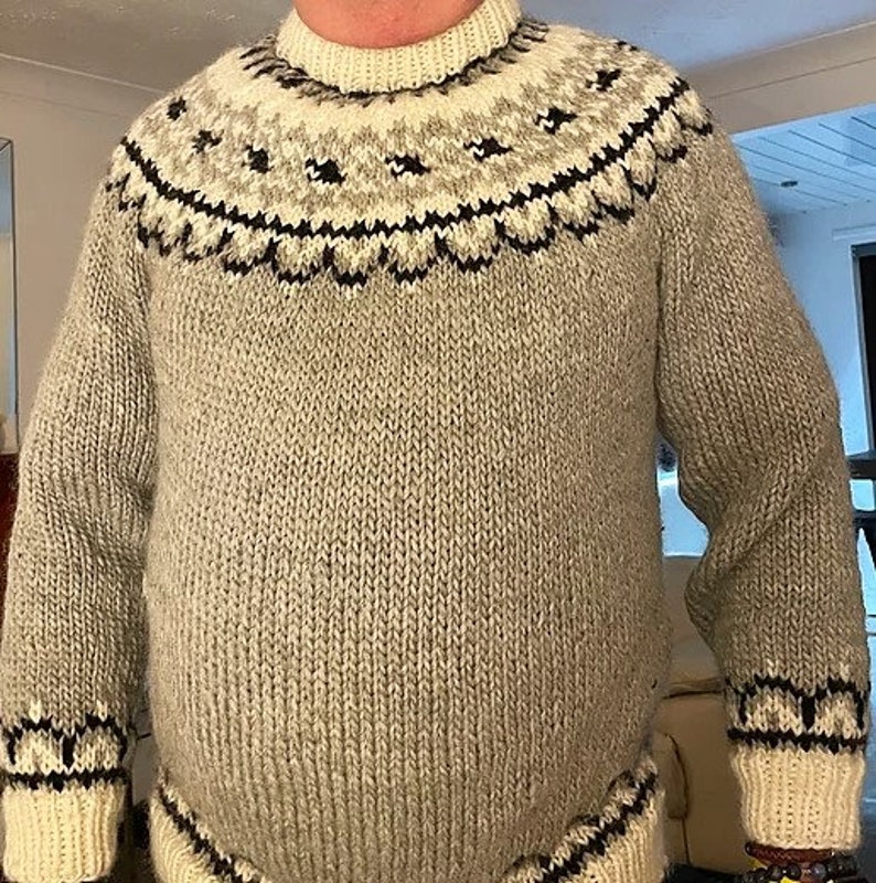 Knitting PATTERN Nordic Fair Isle Icelandic Sweater Ladies/mens ...