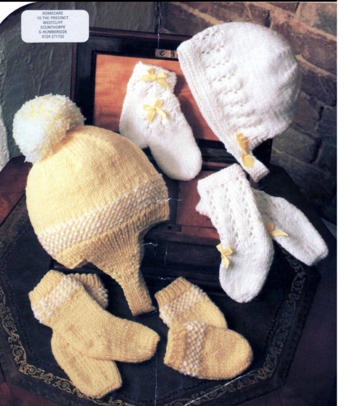 Baby Knitting Pattern or Reborn Doll - Mittens, Socks, Booties Bonnet ...