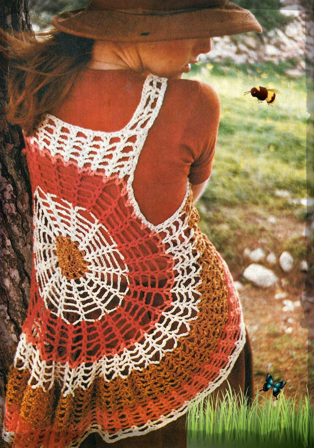 PDF Download Hippie Retro 70s Crochet Circular Waistcoat, Tunic, Bolero ...