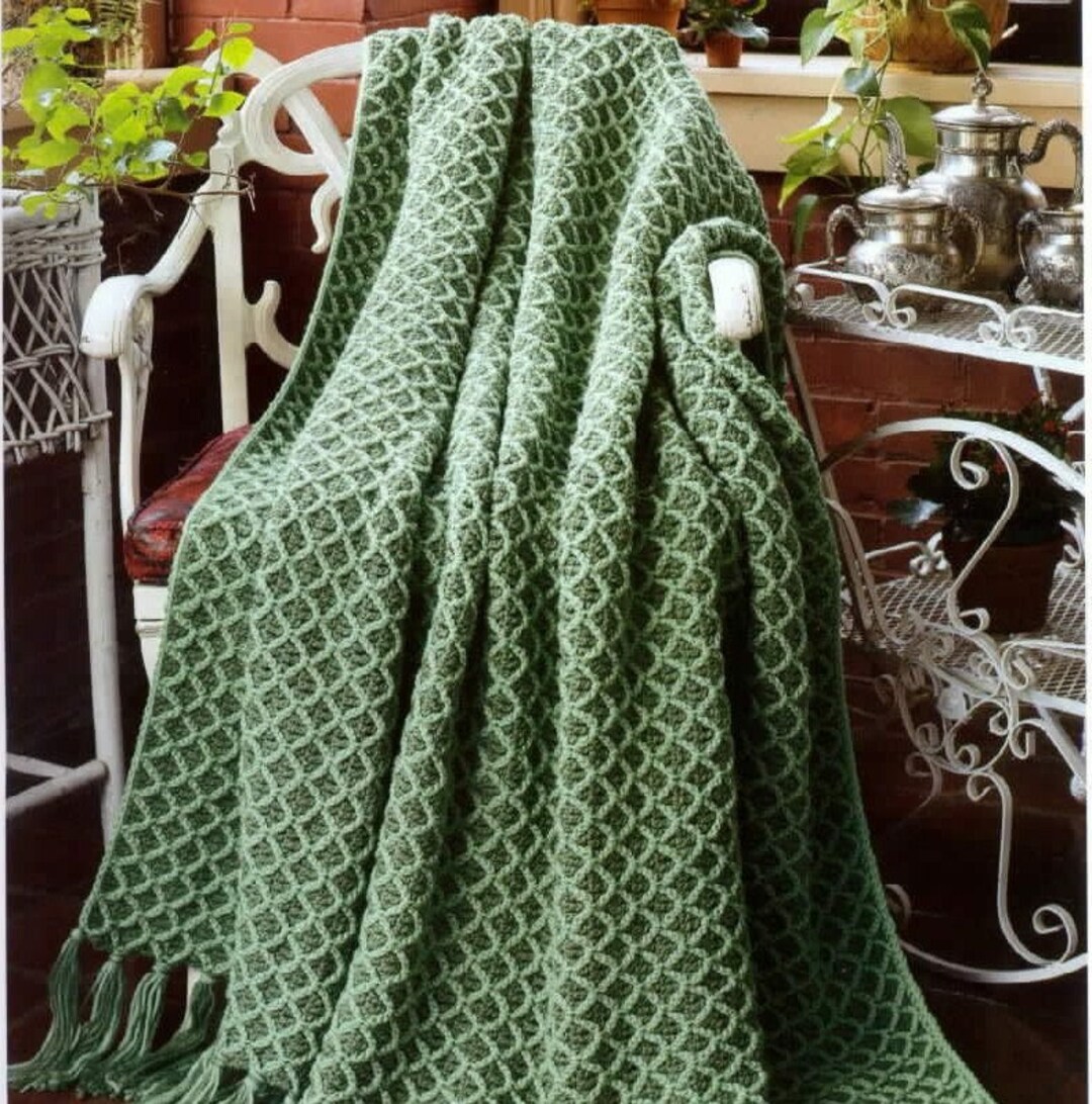 Afghan Crochet Pattern - Trellis Honeycomb Afghan Blanket PDF DOWNLOAD ...